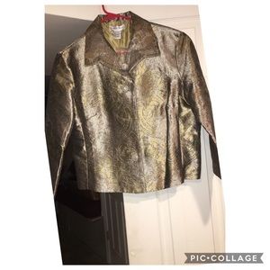 Newport News | Jackets & Coats | Quarter Arm Length Gold Paisley Jacket ...